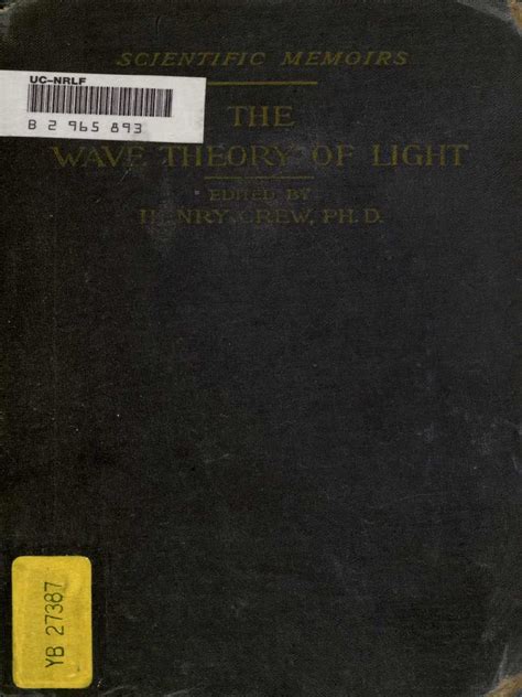 The Wave Theory Of Light Pdf Luminiferous Aether Light