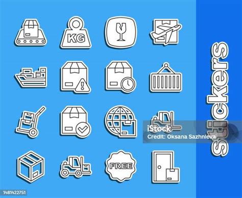 Set Line Home Delivery Services Forklift Truck Container On Crane