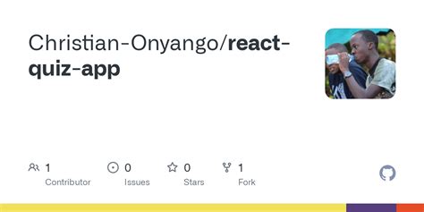 GitHub Christian Onyango React Quiz App