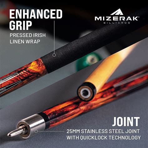 Mizerak 58 In 2 Piece Maple Shaft Cue Academy