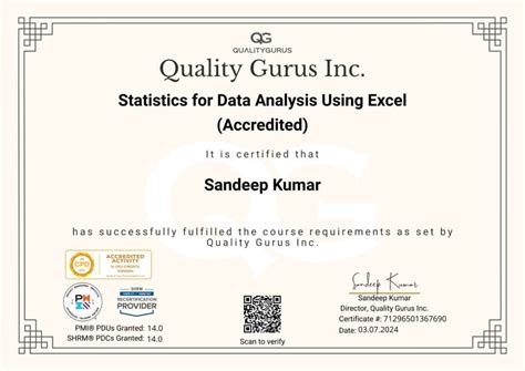 Statistics For Data Analysis Using Excel Accredited Online Training