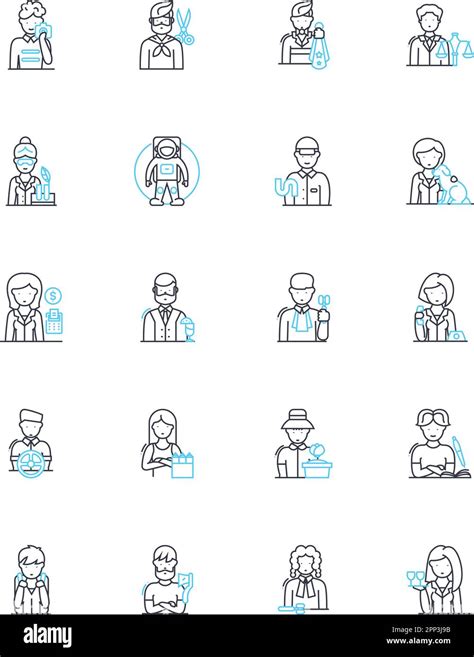 Employment Linear Icons Set Job Career Resume Interview Salary