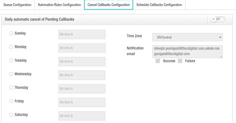 Configure Callback Queue Settings