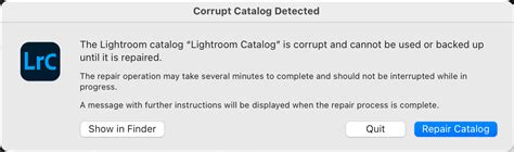 Temporarily Unable To Repair Corrupt Catalog Adobe Community 12795480