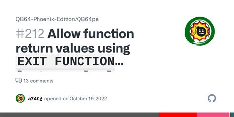 Allow Function Return Values Using EXIT FUNCTION Returnvalue