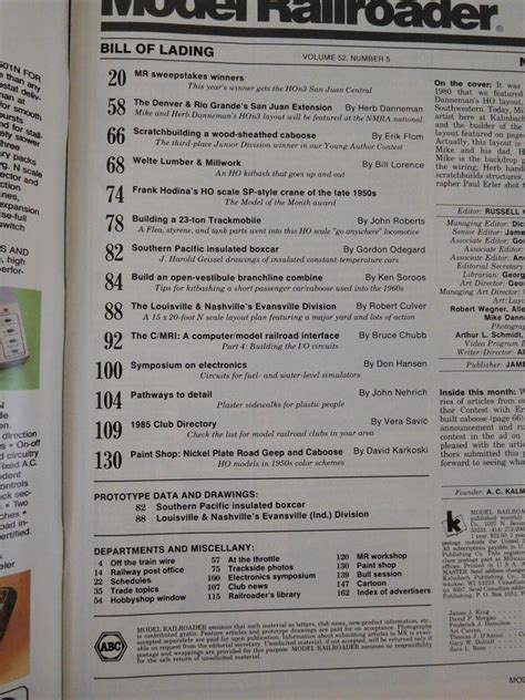 Model Railroader Magazine 1985 May Build A Whiting Trackmobile Kitbash
