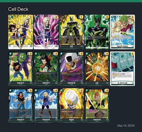 Cell Deck Dragon Ball Super Card Game Fusion World Deck Dragon Ball