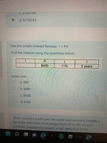 Answered Use The Simple Interest Formula I Bartleby