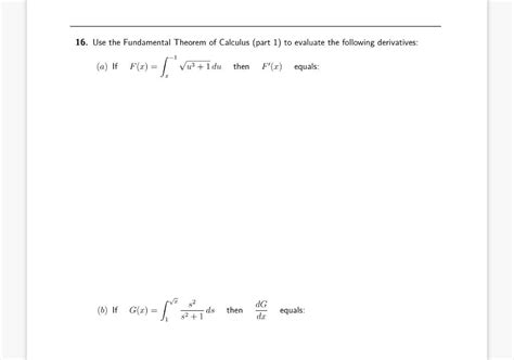 Solved Use The Fundamental Theorem Of Calculus Part Chegg