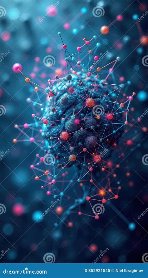 Futuristic Neural Network Visualization With Glowing Nodes And
