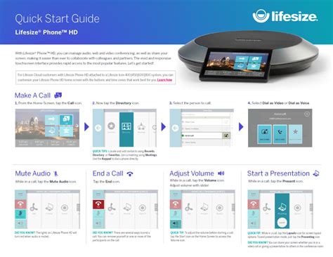 Lifesize Phone HD Quick Reference Card Lifesize Support