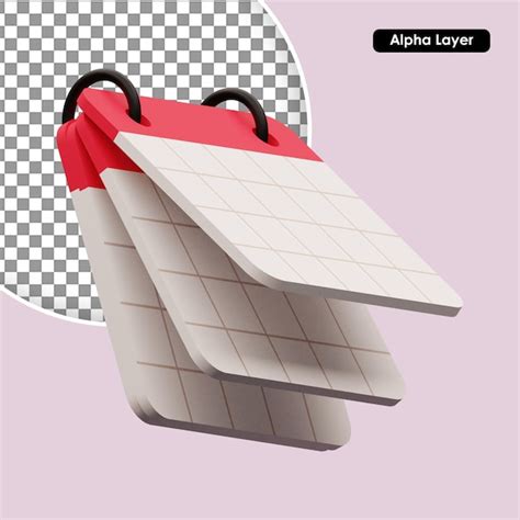 Premium Psd Calendar 3d Rendering Icon