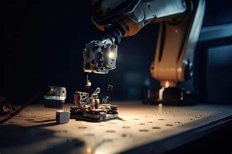 Premium Ai Image Custom Robotic Hand With Light And Power Tools For