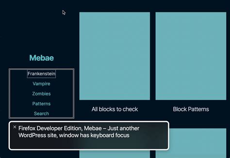 Navigation Block Aria Current Attribute To Indicate The Current Page
