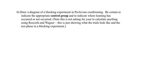Draw A Diagram Of A Blocking Experiment In Pavlovian