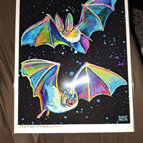 Fine Art Creepy Cute Gothic Bat Mini Print Unframed 4x6 Psychedelic