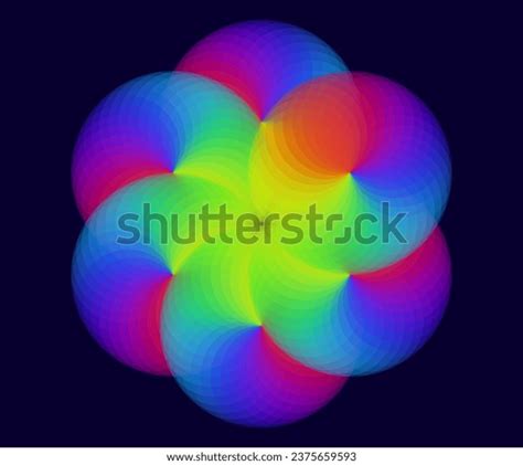 Abstract Colorful Overlapping Circles Flower Life Stock Vector Royalty
