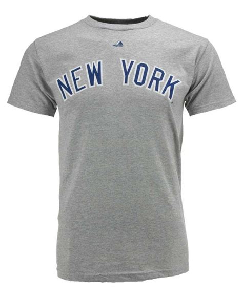 Majestic Mens New York Yankees Wordmark T Shirt In Gray For Men Lyst