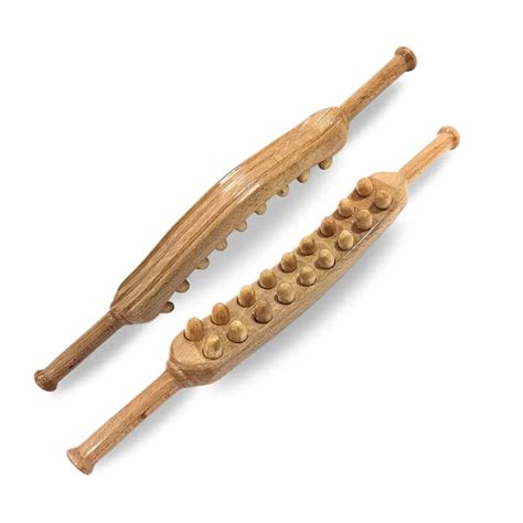 Gua Sha Wood Stick Double Row 250 Maderotherapy Massage Tools