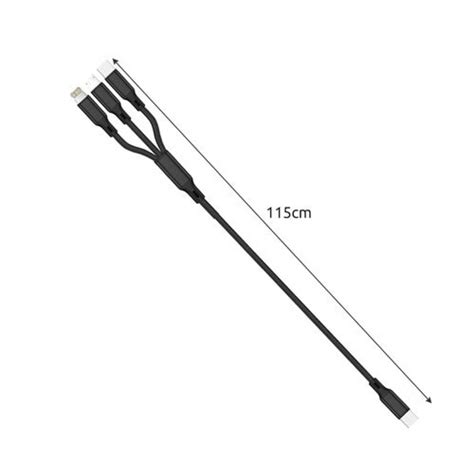 3 в 1 кабел за данни за всички видове устройства с Micro Usb Usb C Lightning конектори 2 4a