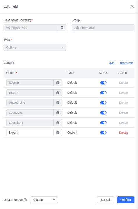 Admin Custom Workforce Types