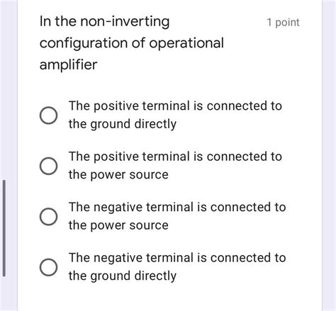 solved in the non inverting 1 point configuration of