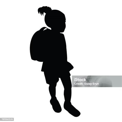 학생 소녀 몸 실루엣 벡터 가방에 대한 스톡 벡터 아트 및 기타 이미지 가방 걷기 검은색 Istock