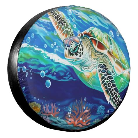 Kakalad Swimming Sea Turtle Summer 03 Spare Tire Cover Universal
