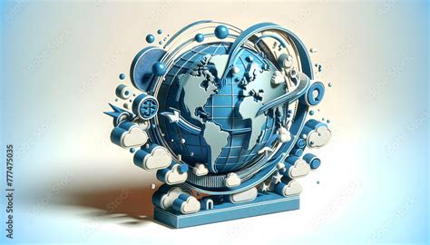 3d Flat Icon As World Trade Dynamics Visualizing The Flow Of Global