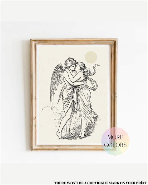 Cupid And Psyche Print Greek Mythology Wall Art Eros God Of Love Etsy
