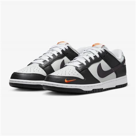 Nike Dunk Low Mini Swoosh Black Total Orange Black White Total
