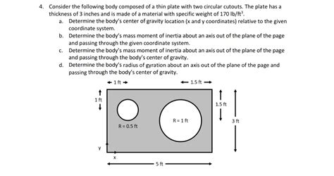 Solved Consider The Following Body Composed Of A Thin Plate Chegg