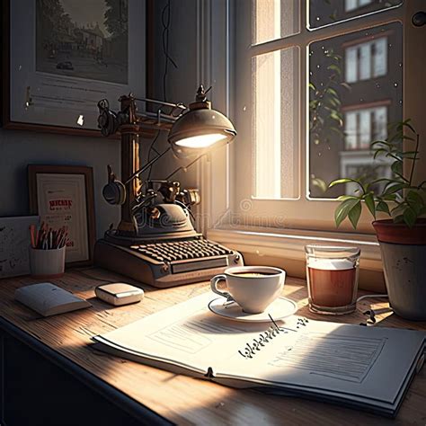 Modern High Quality Notebooks And Desks Made In Ai Stock Illustration