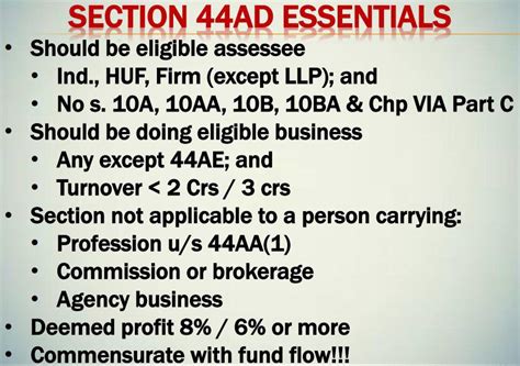 Presumptive Taxation Scheme For Business Section 44ad