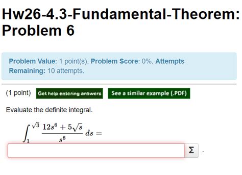 Solved Hw26 4 3 Fundamental Theorem Problem 6 Problem Chegg Com
