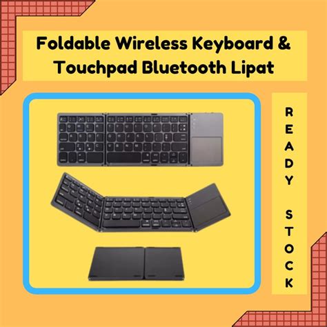 Jual Foldable Wireless Keyboard And Touchpad Bluetooth Lipat Ready Shopee Indonesia