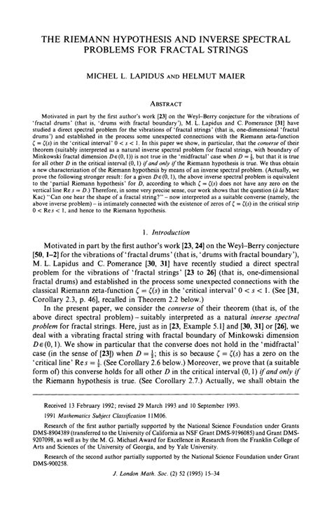 Pdf The Riemann Hypothesis And Inverse Spectral Problems For Fractal Strings