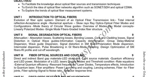 EC6702 Optical Communication And Networks Syllabus Semester VII ECE BE
