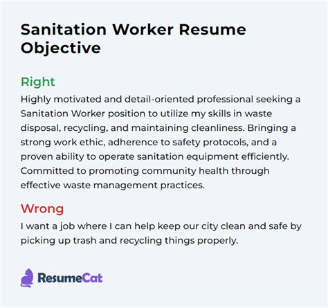 Top 18 Sanitation Worker Resume Objective Examples