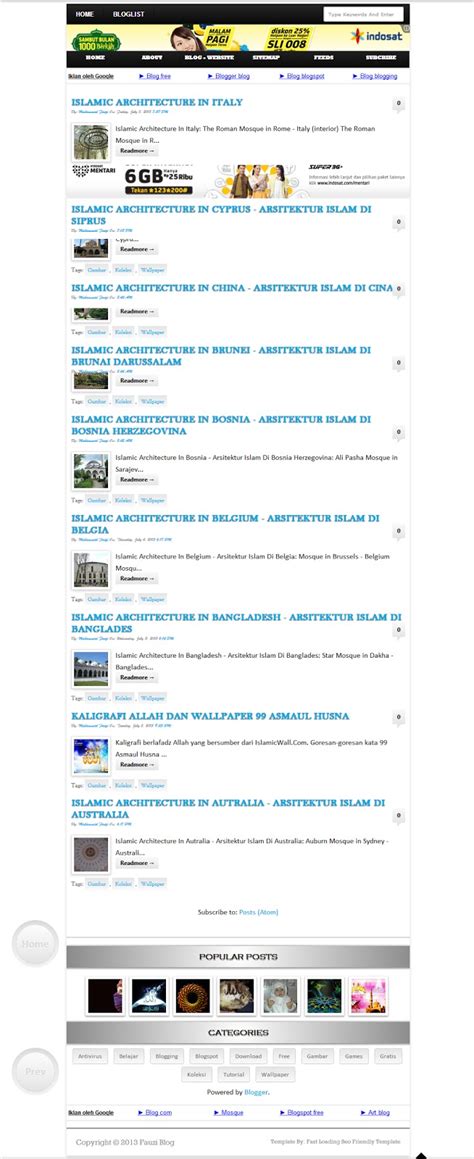 One Column Seo Friendly Blogger Template Habib Blog