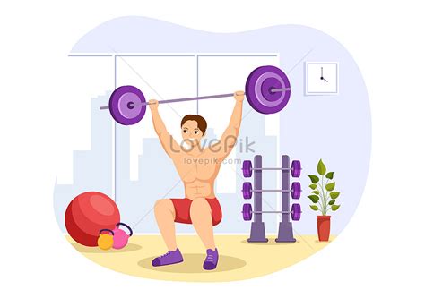 역도 스포츠 그림 일러스트 무료 다운로드 Lovepik
