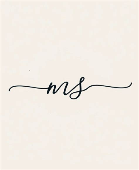 Cursive Ms Initial Tattoo Design
