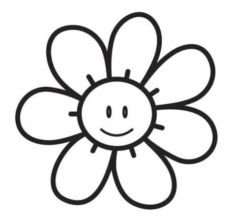 Pinto Dibujos Colorear Carita Feliz Flor
