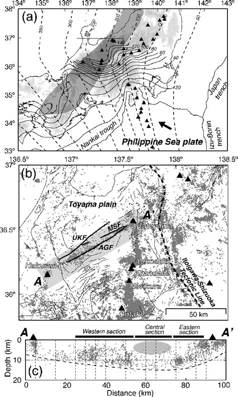 Figure 1 From Deep Crustal Structure Around The Atotsugawa Fault System Central Japan A Weak