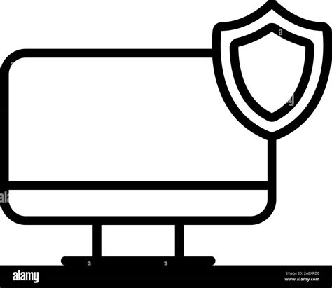 Protect Your Personal Computer Icon Vector Isolated Contour Symbol