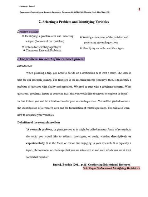 Lecture Two Pdf Quantitative Research Question
