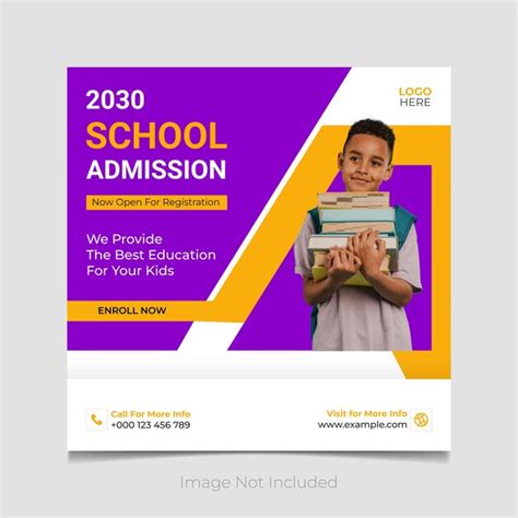 Premium Vector School Admission Open Registration Social Media Post