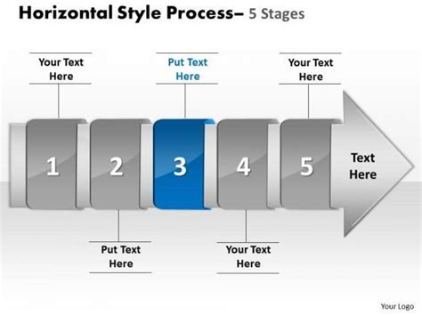 Ppt Template Horizontal Flow Of Stage Swim Lane Diagram PowerPoint Design