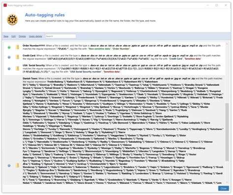 data mining search and auto tag files based on patterns in their