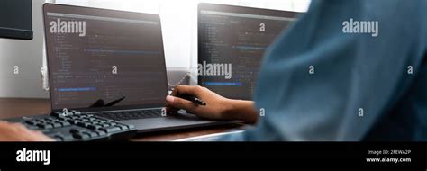 Programmer Or Software Developer Typing New Lines Of Code Coding